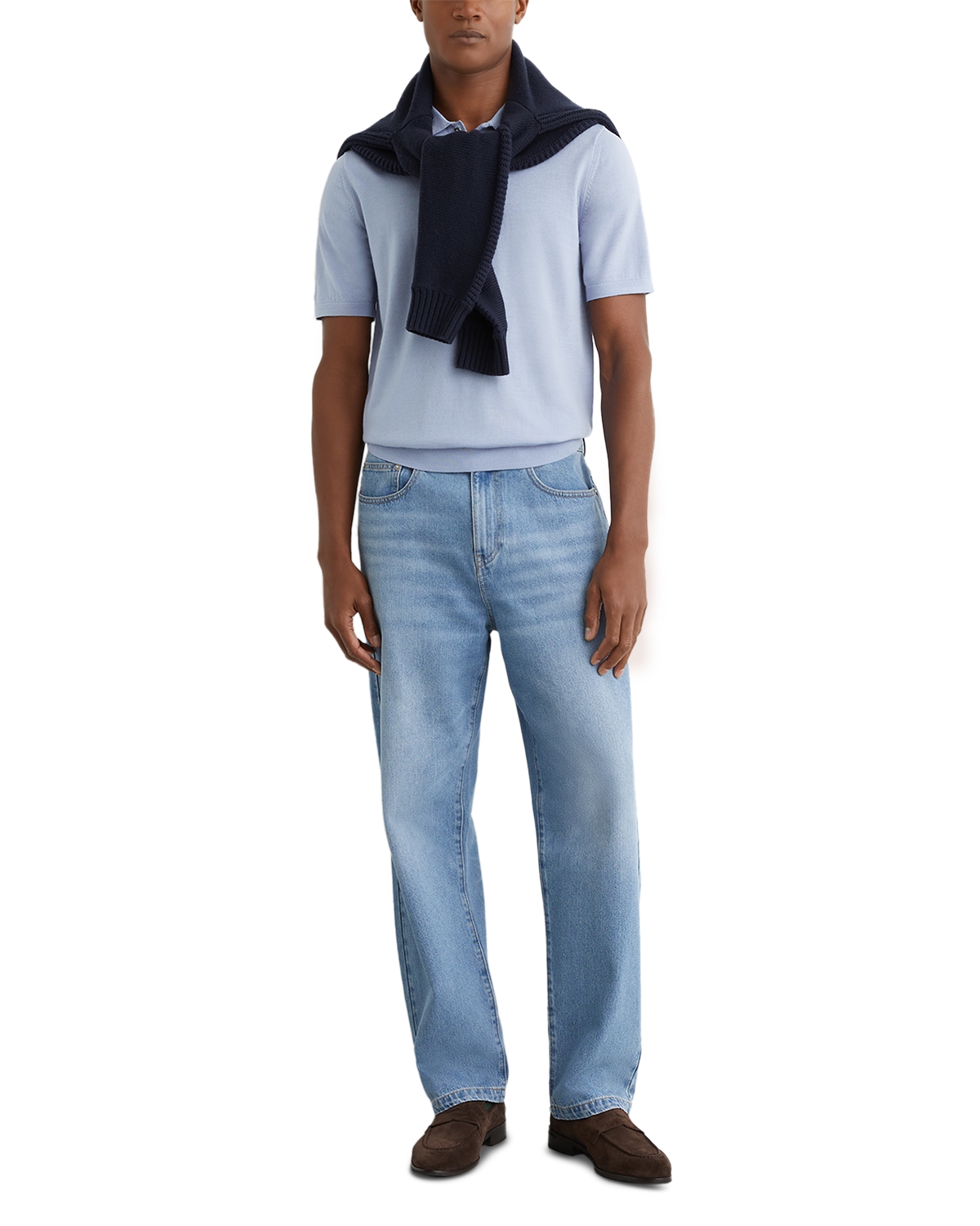 REISS manor merino wool polo shirt